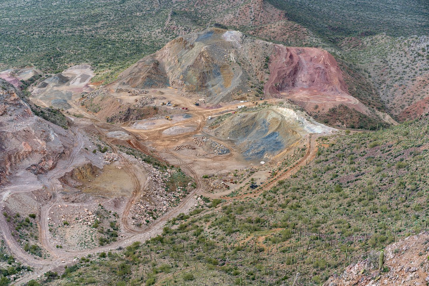 2020 February Silver Bell Mine from Waterman Peak